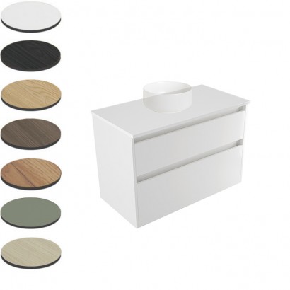 Novara Wall Vanity 900mm Double Drawer | Robertson Bathware