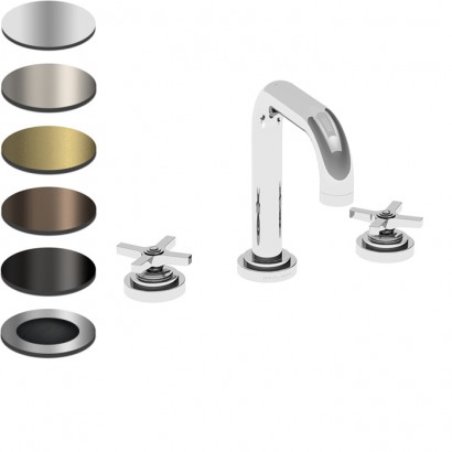 Samuel Heath Landmark Pure 3TH Basin Mixer W/PUW Medium Cross Handle